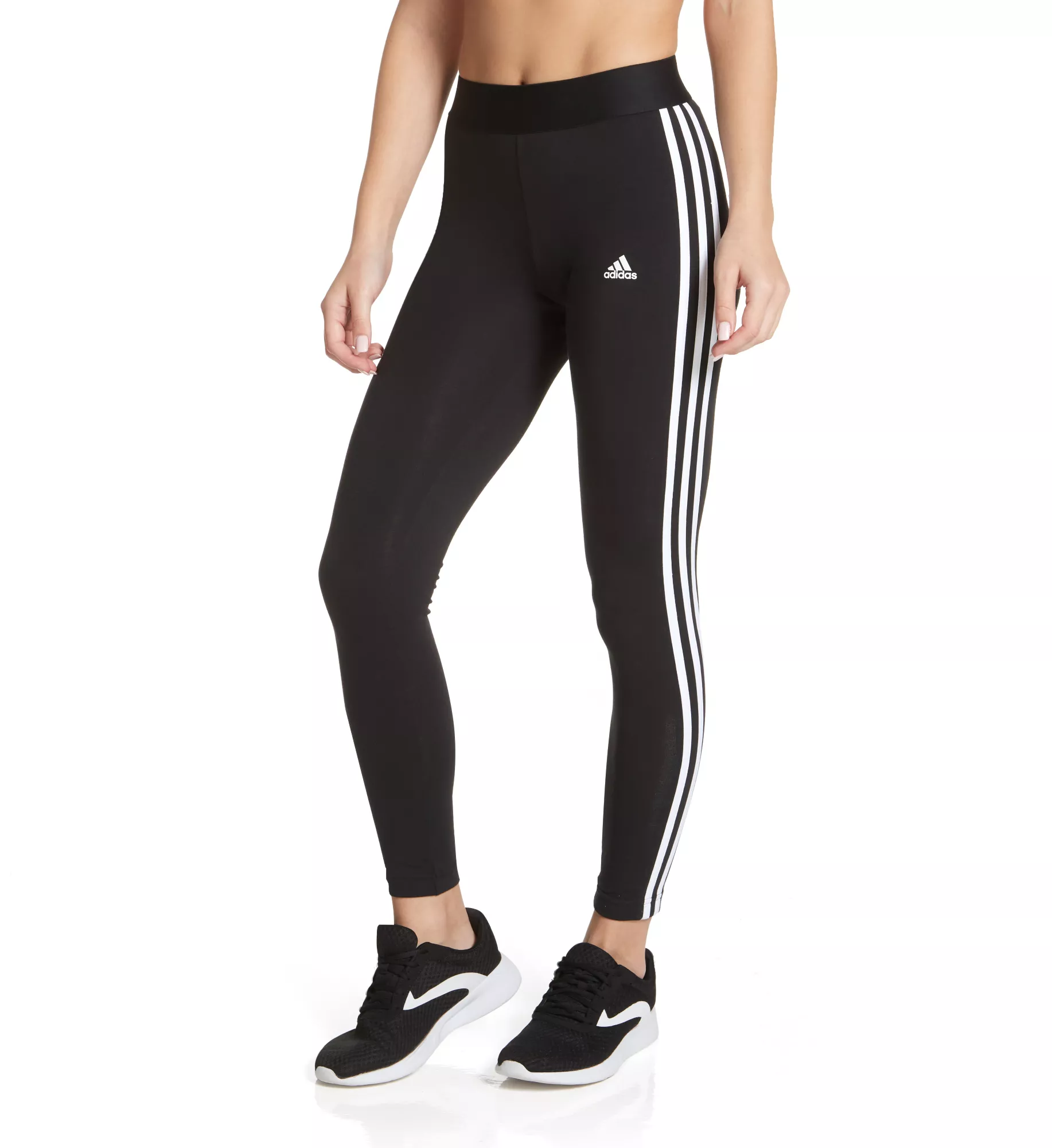 Essentials 3 Stripes Leggings Black/White XL