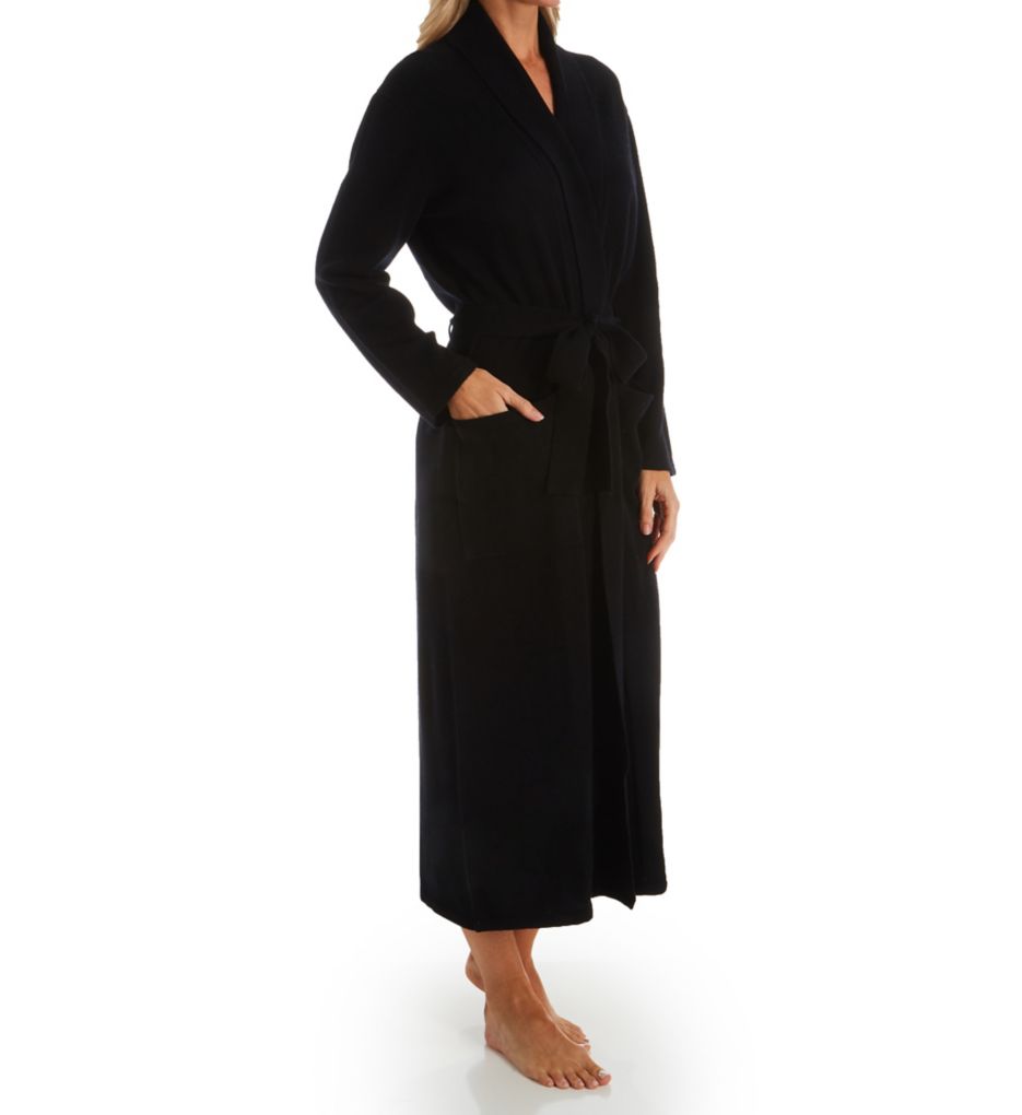 Cashmere Classic Long Robe With Shawl Collar Black M