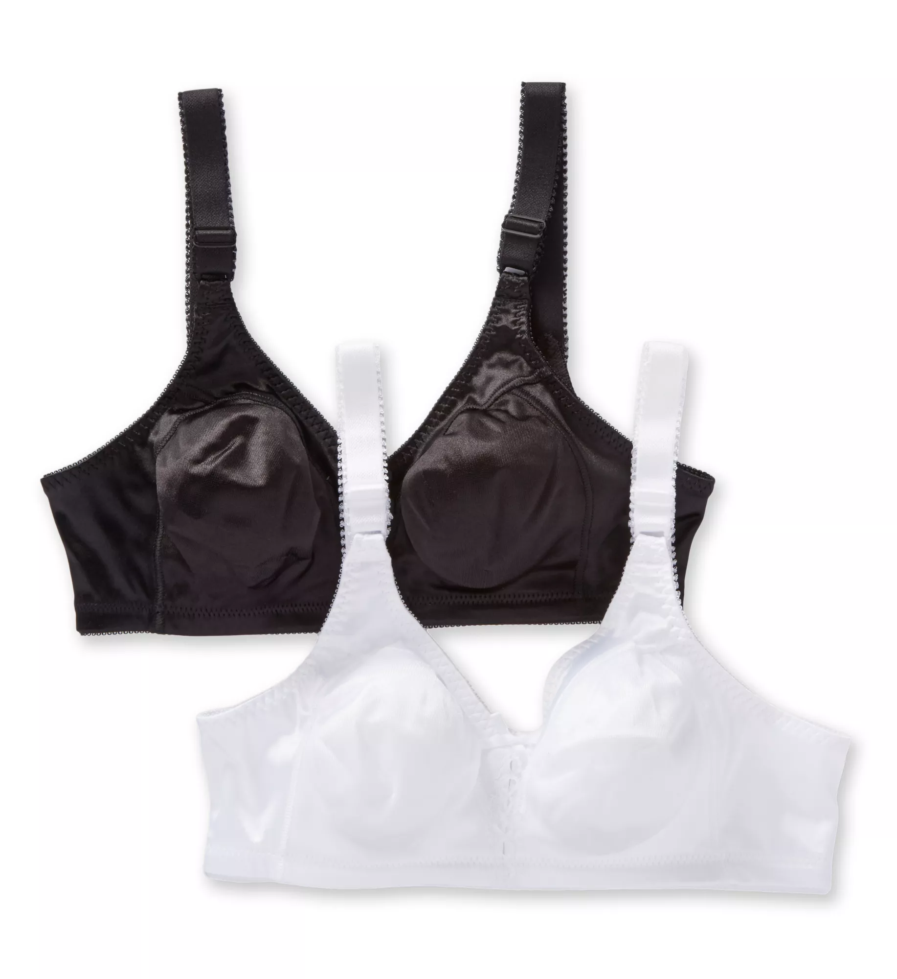 Double Support Cool Comfort Wirefree Bra - 2 Pack Black/White 34D