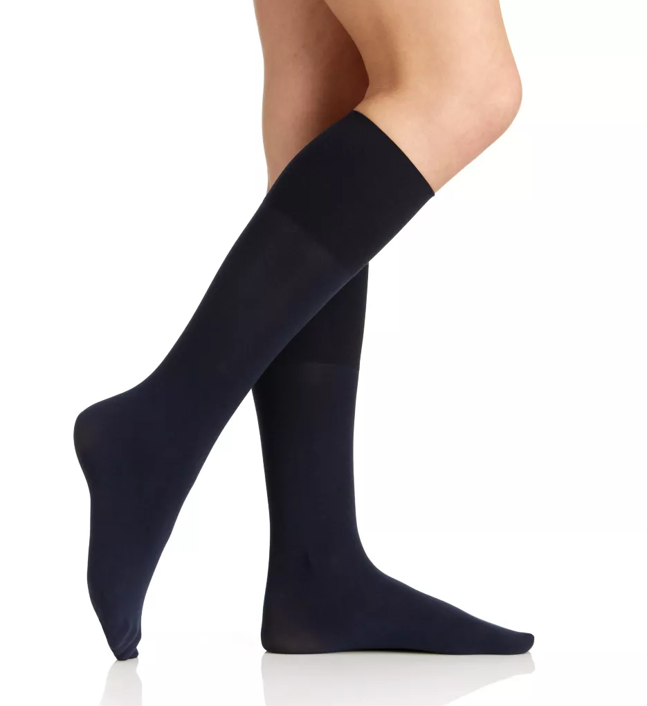 Opaque Graduated Compression Trouser Sock Navy Regular