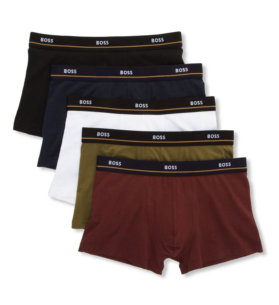 Essential Cotton Stretch Trunk - 5 Pack Multi Colors L by Boss Hugo...
