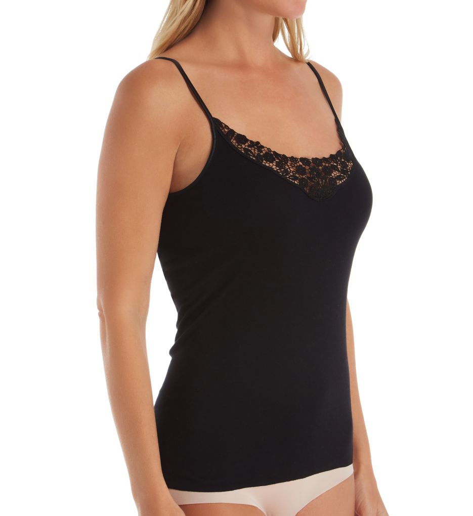 Feminine Sense Lace Trim Camisole Black Xl