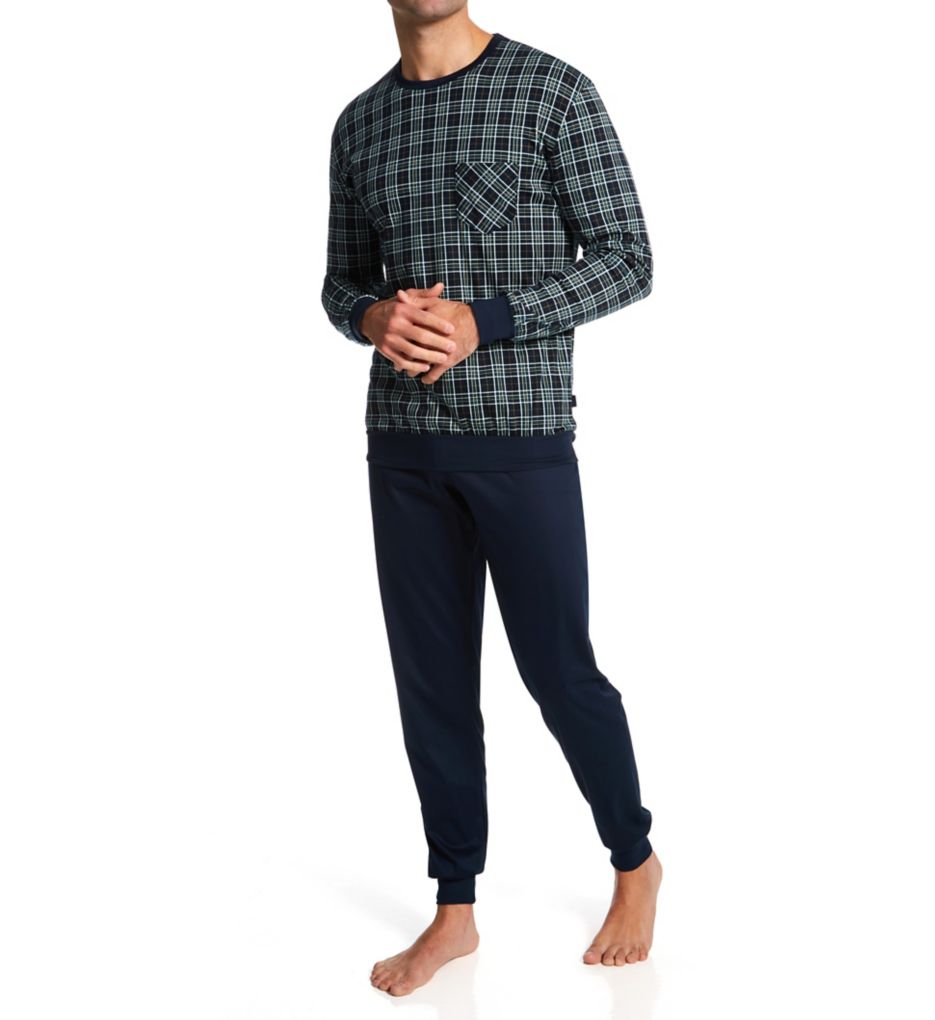 Relax Selected Supima Cotton Pajama Jogger Set Dark Sapphire M