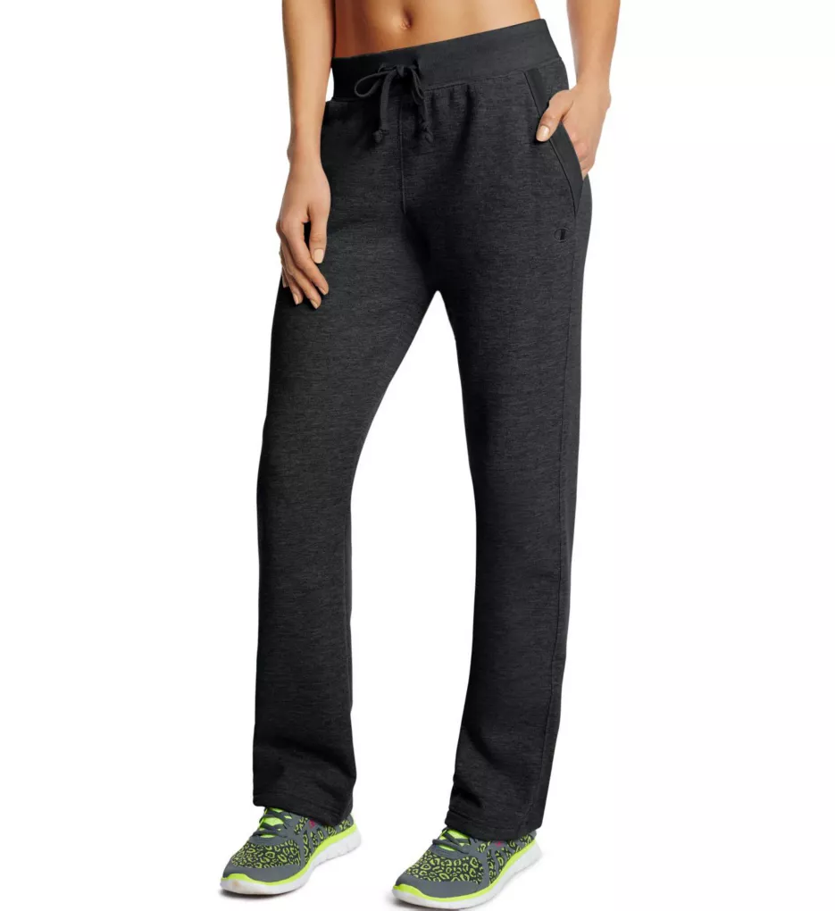 Fleece Open Bottom Pant with Front Pockets Black M