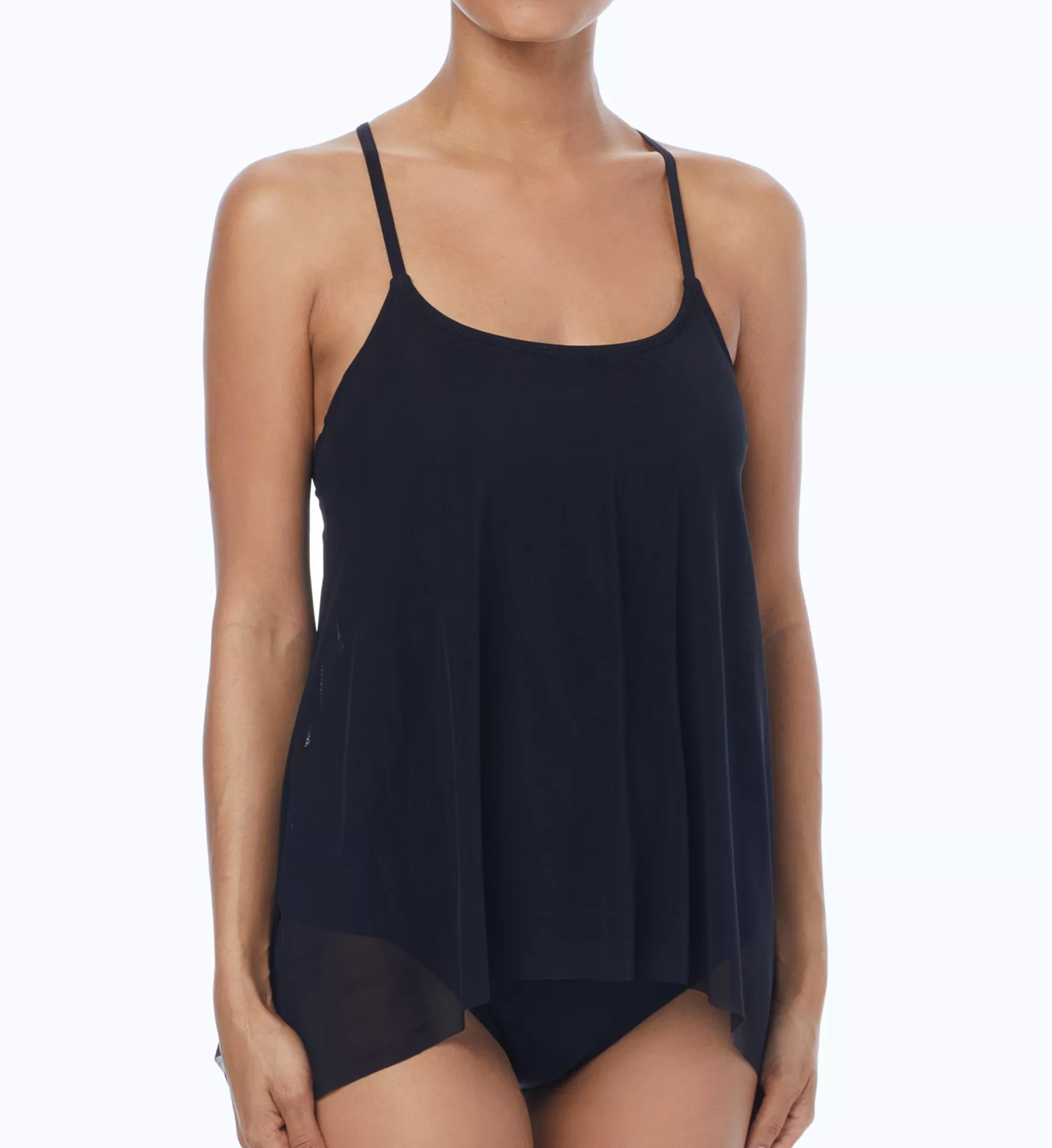 Classic Solids Underwire Tankini Swim Top Black 32DD