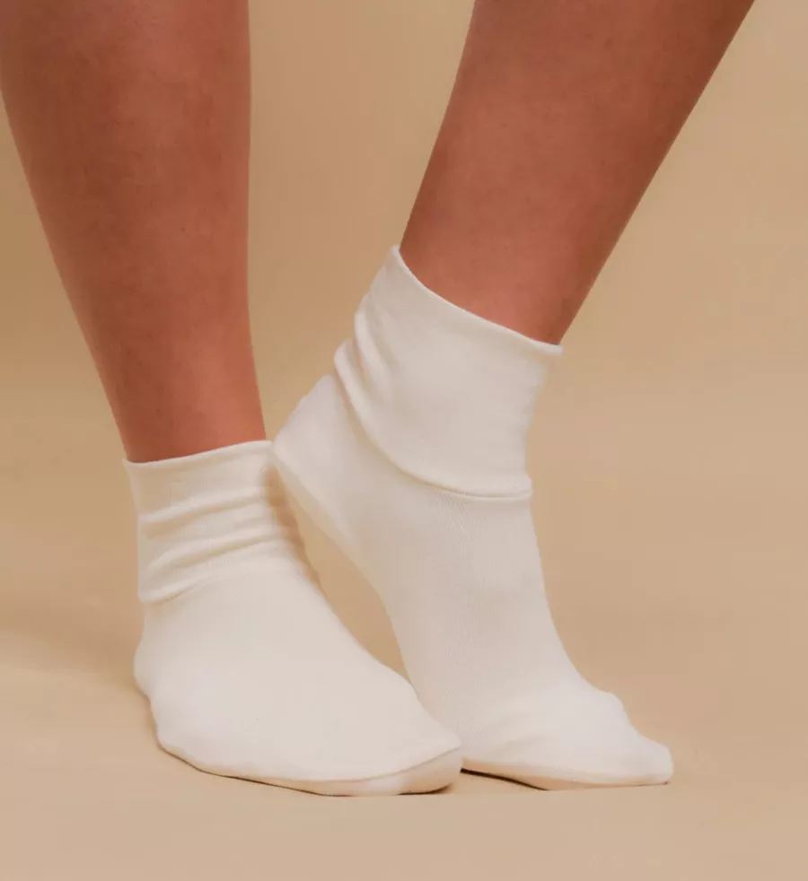 Latex Free Organic Cotton Booties - 2 Pack Natural M