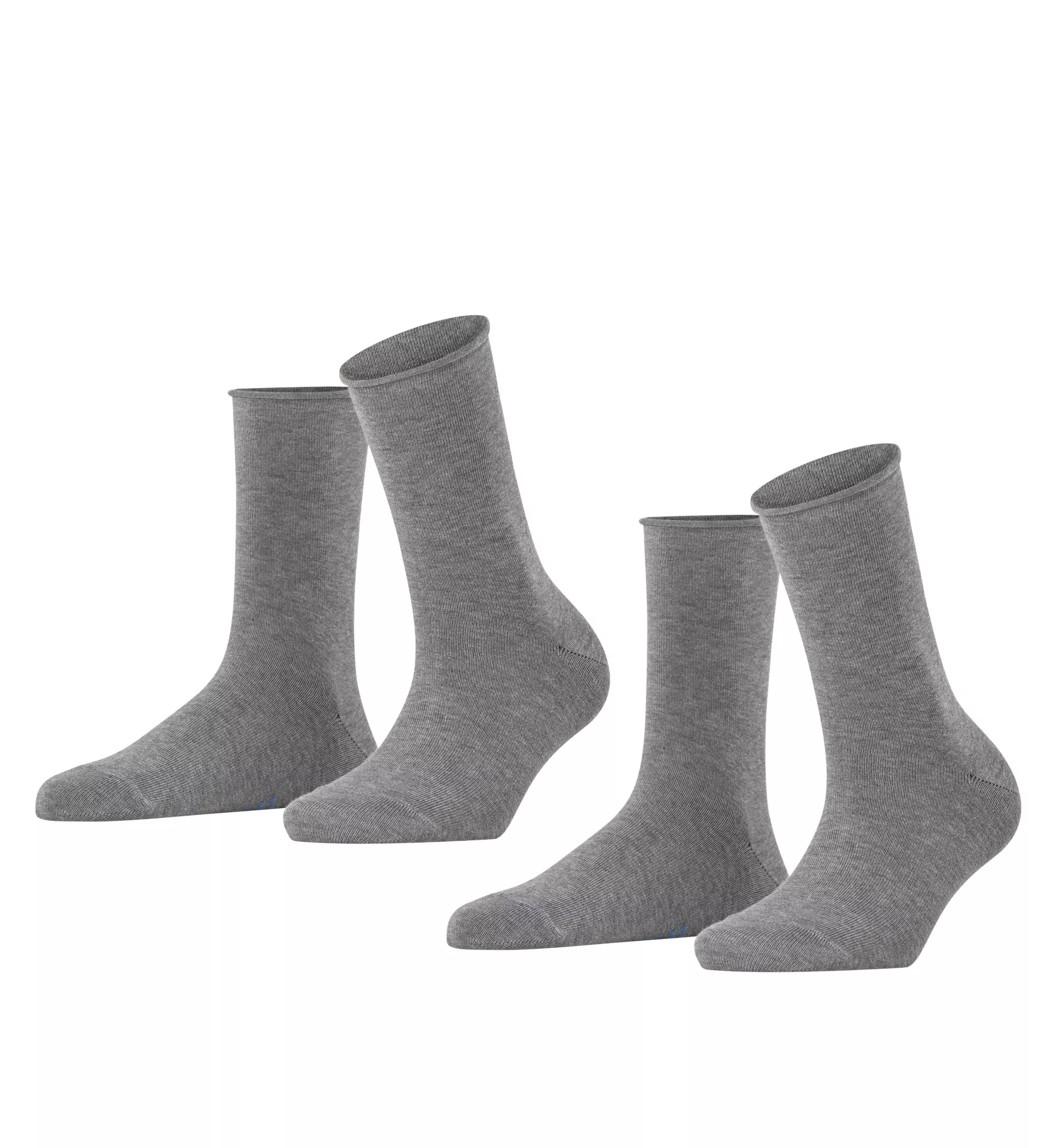 Happy Cotton Comfort Socks - 2 Pack Light Grey S/M