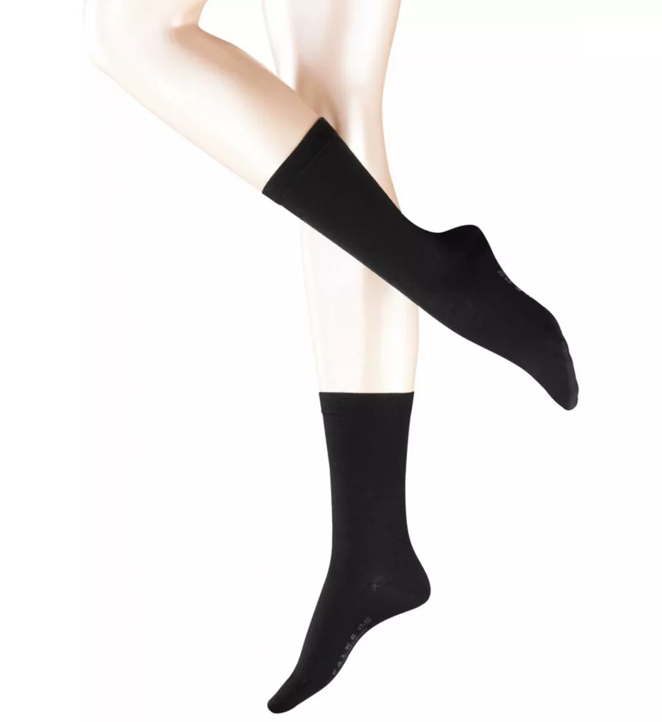 Soft Merino Wool Blend Anklet Socks Black S