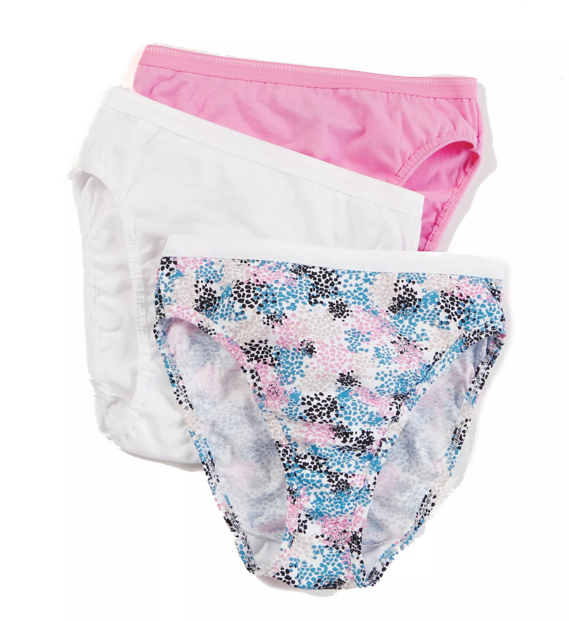 Cotton Hi Cut Brief Panties 3 Pack Assorted 7
