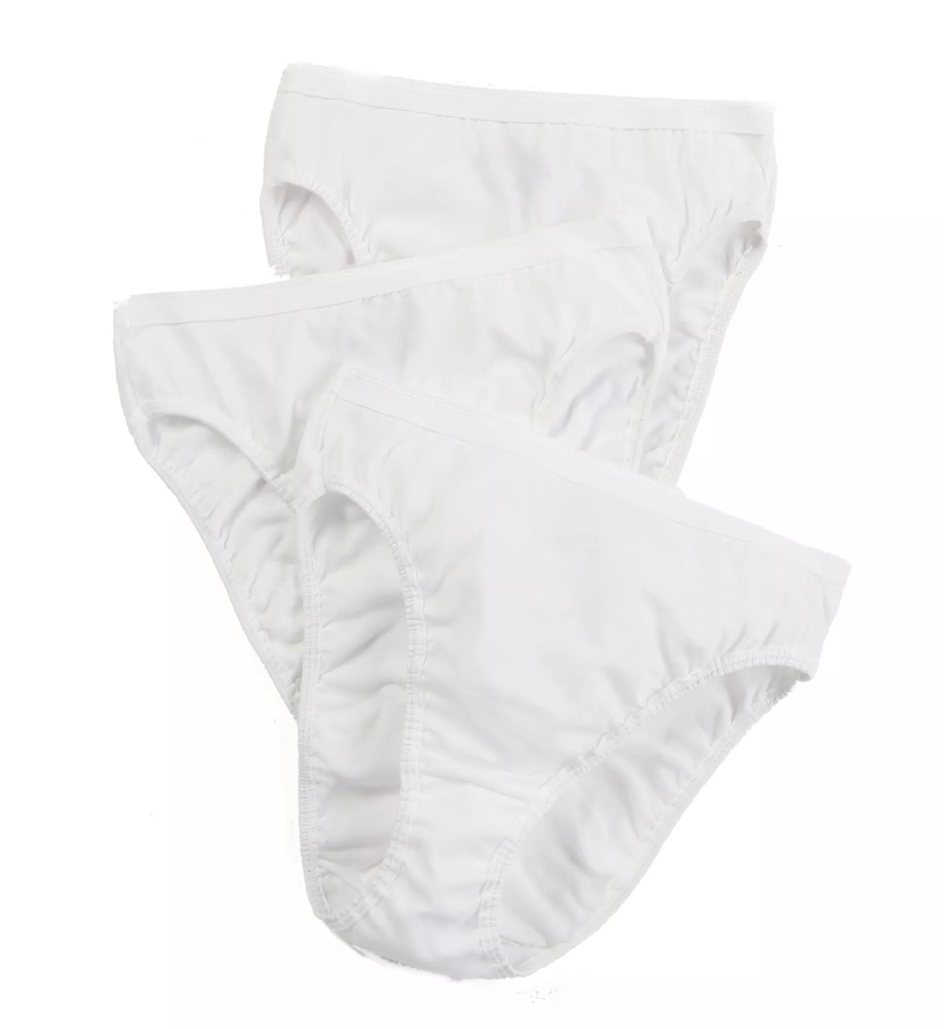 Cotton Hi Cut Brief Panties 3 Pack White 8