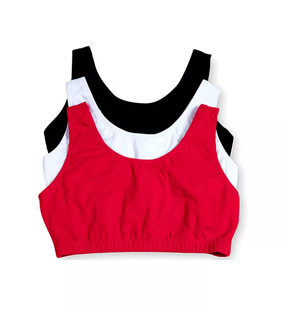 Tank Style Sports Bra - 3 Pack Red/White/Black 36
