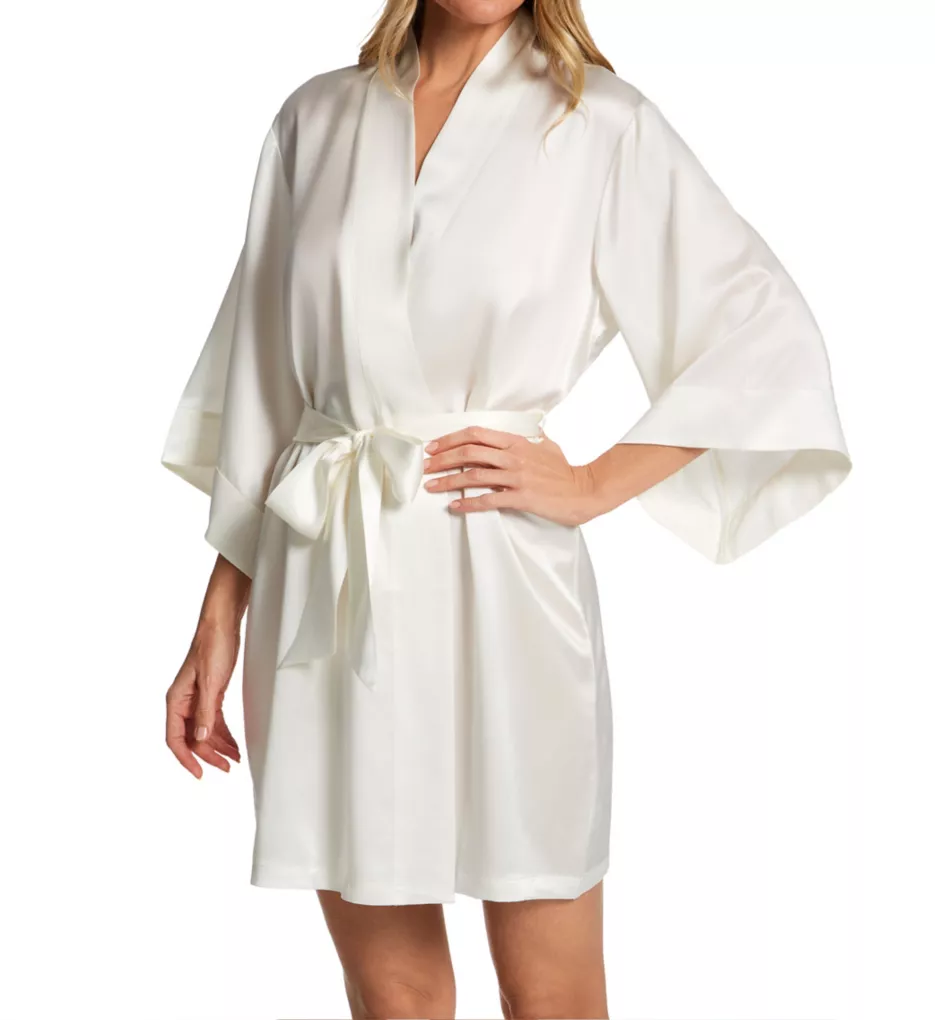Silk Wrap Robe Creme Creme XL