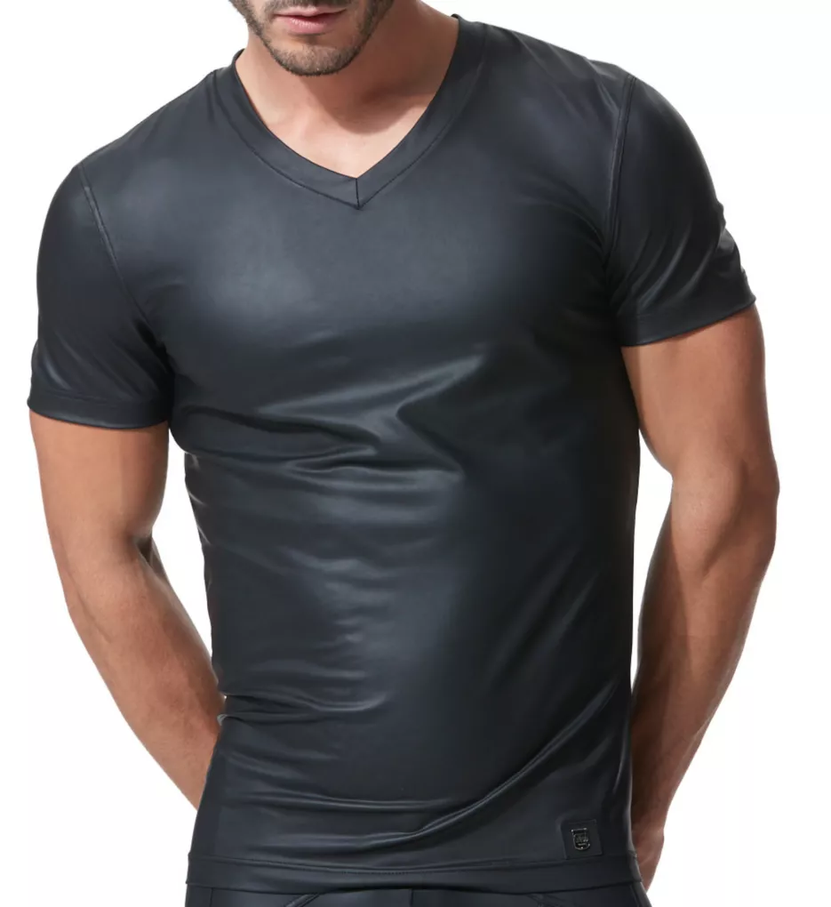 Crave Faux Leather Muscle Shirt