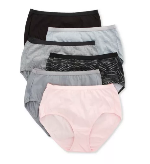 Cotton Brief Panty 6 Pack Blkconhtrbugresta 7