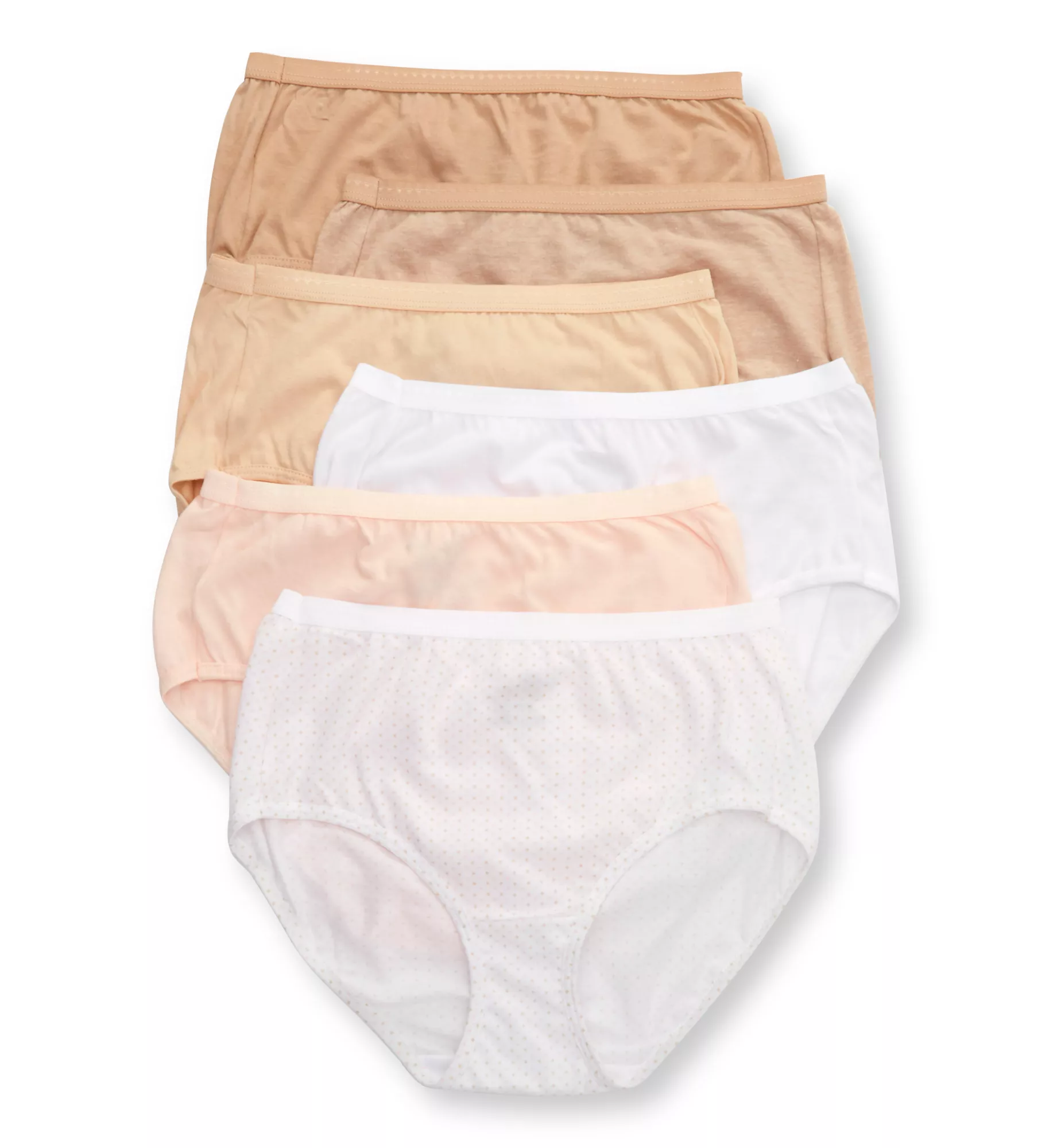 Cotton Brief Panty 6 Pack Tauwhtnudbufhtrflwr 9