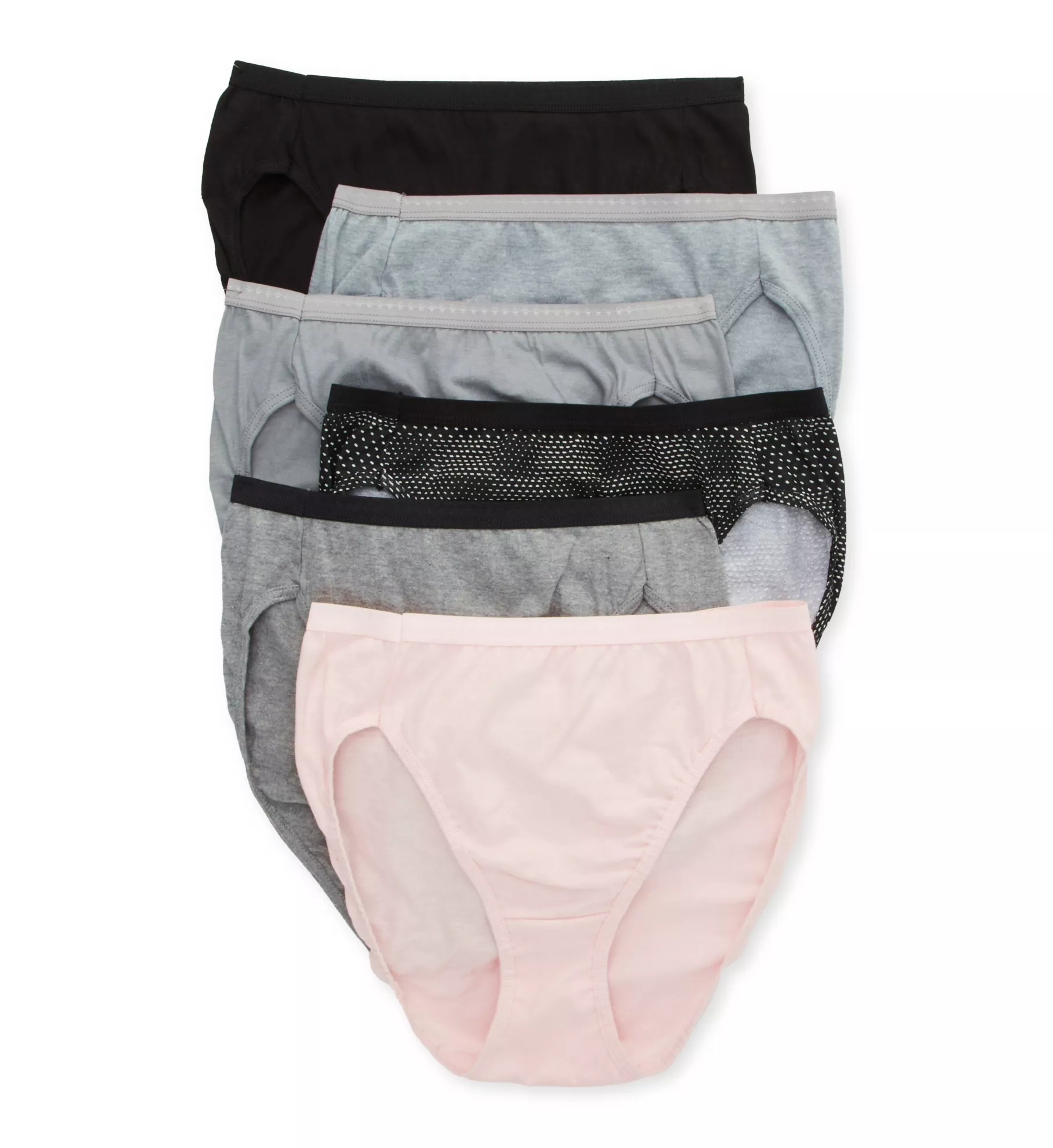 Cotton Hi Cut Panty 6 Pack Blkconhtrbugresta 9