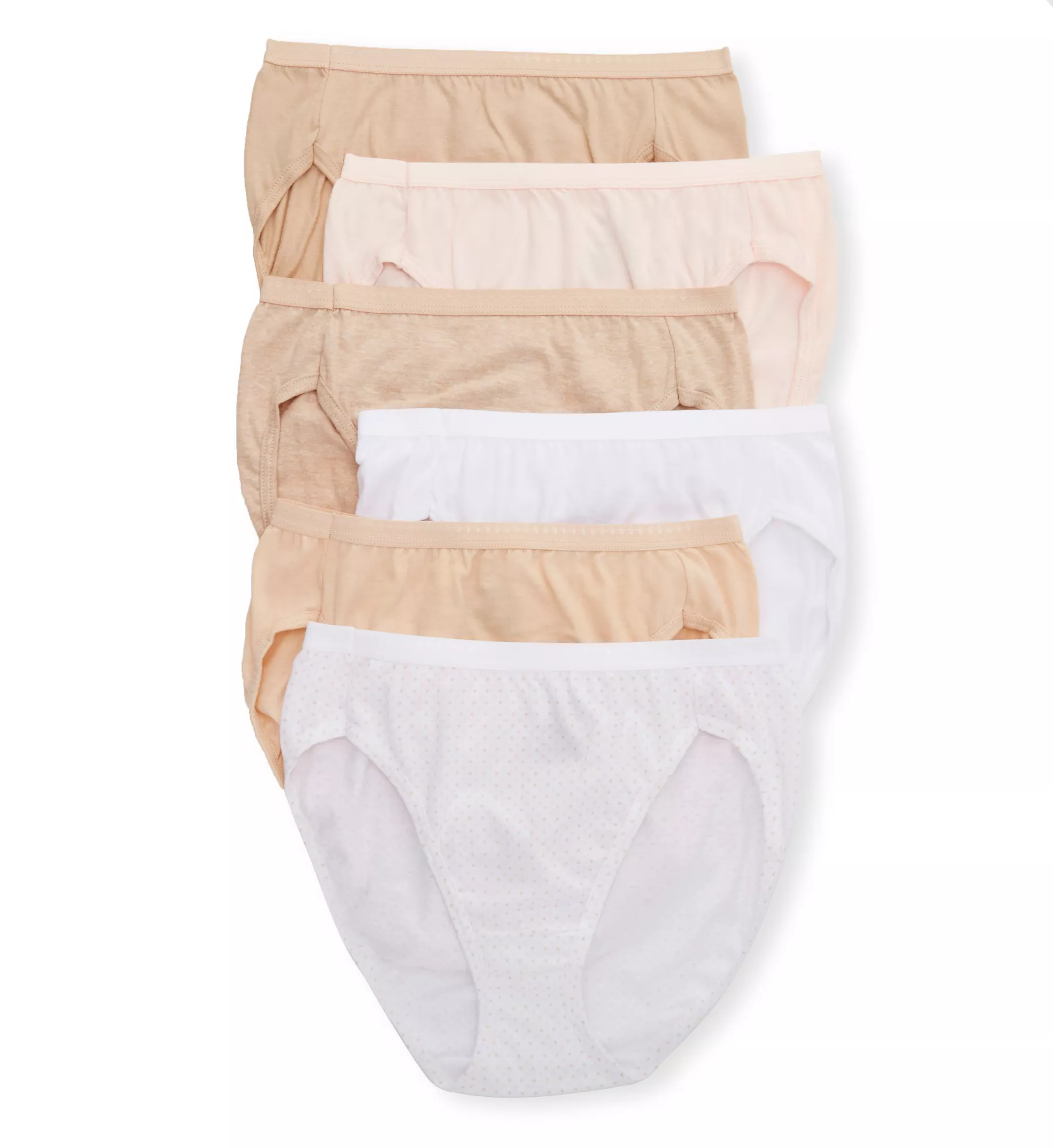Cotton Hi Cut Panty 6 Pack Tauwhtnudbufhtrflwr 7