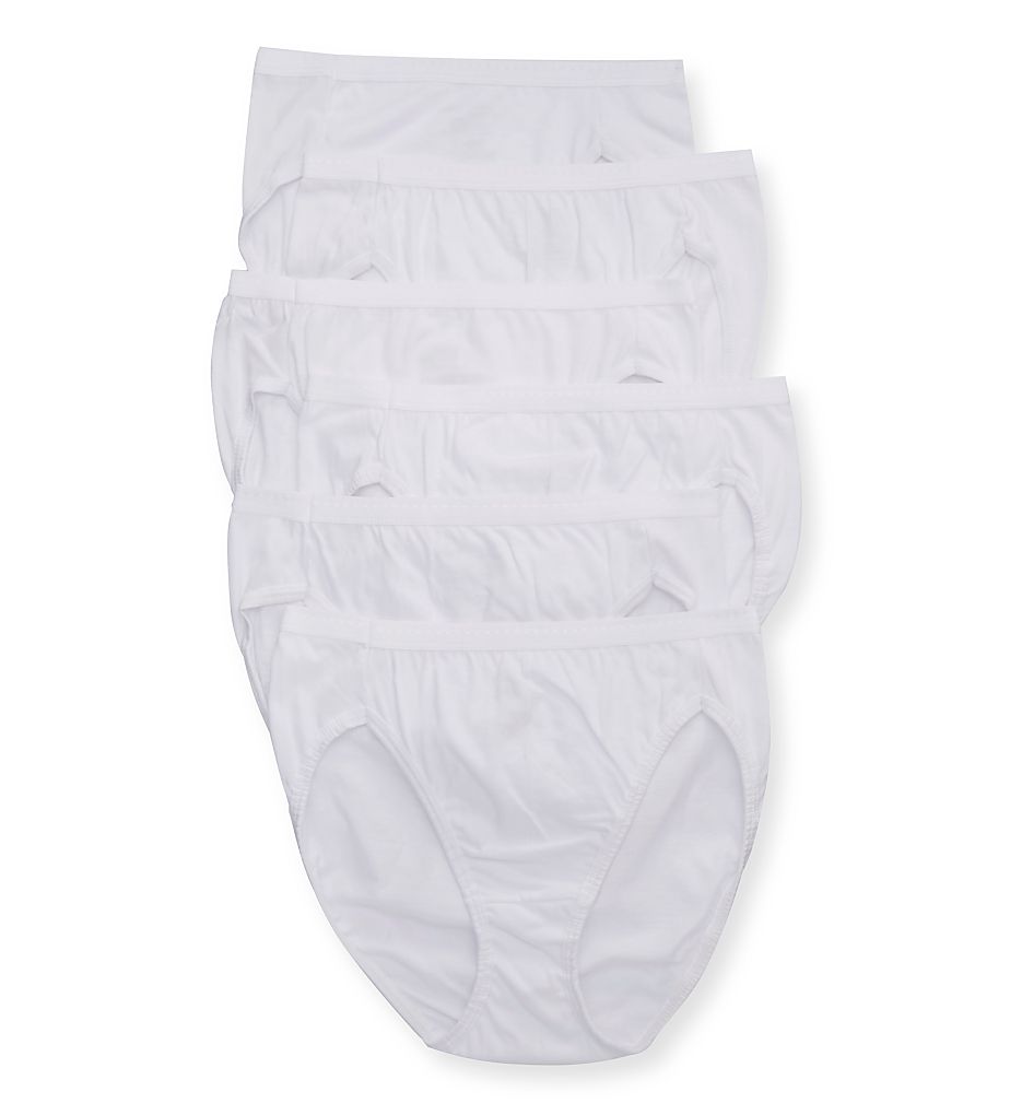 Cotton Hi Cut Panty 6 Pack White Pack 8