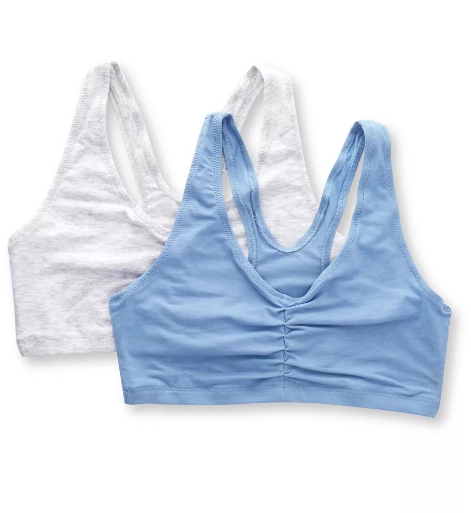 ComfortBlend with X-Temp Pullover Bra - 2 Pack Heather Grey/DenimBlue L