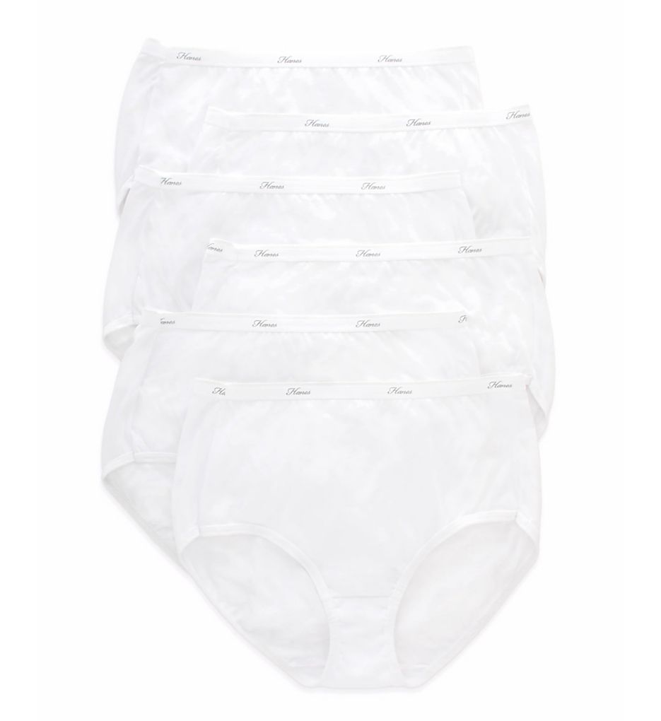Cotton Cool Comfort Brief Panty 6 Pack White 8