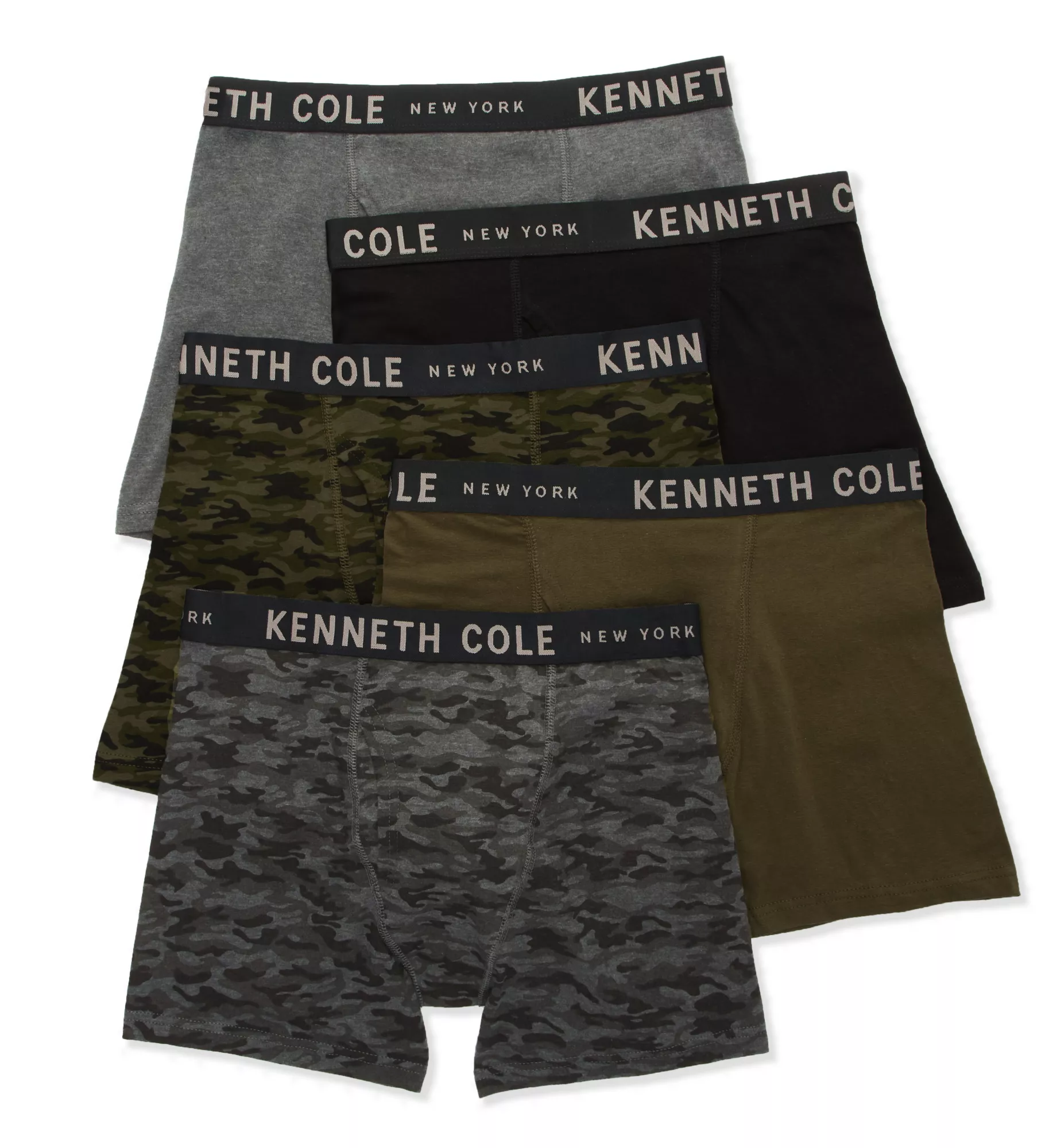 Classic Fit Cotton Stretch Boxer Brief - 5 Pack Black/Camo/Charcoal...