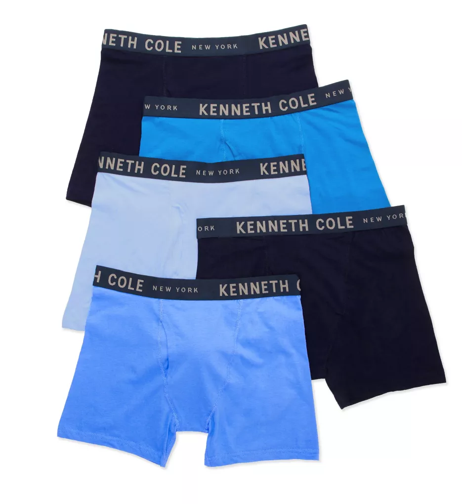 Classic Fit Cotton Stretch Boxer Brief - 5 Pack Navy/Blue L by...