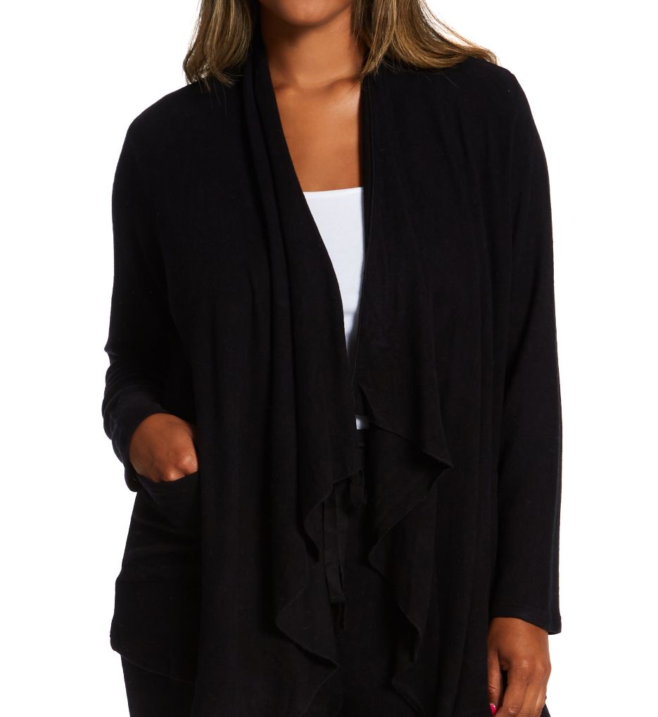 Plus Comfort Cascade Cardigan Black 1X