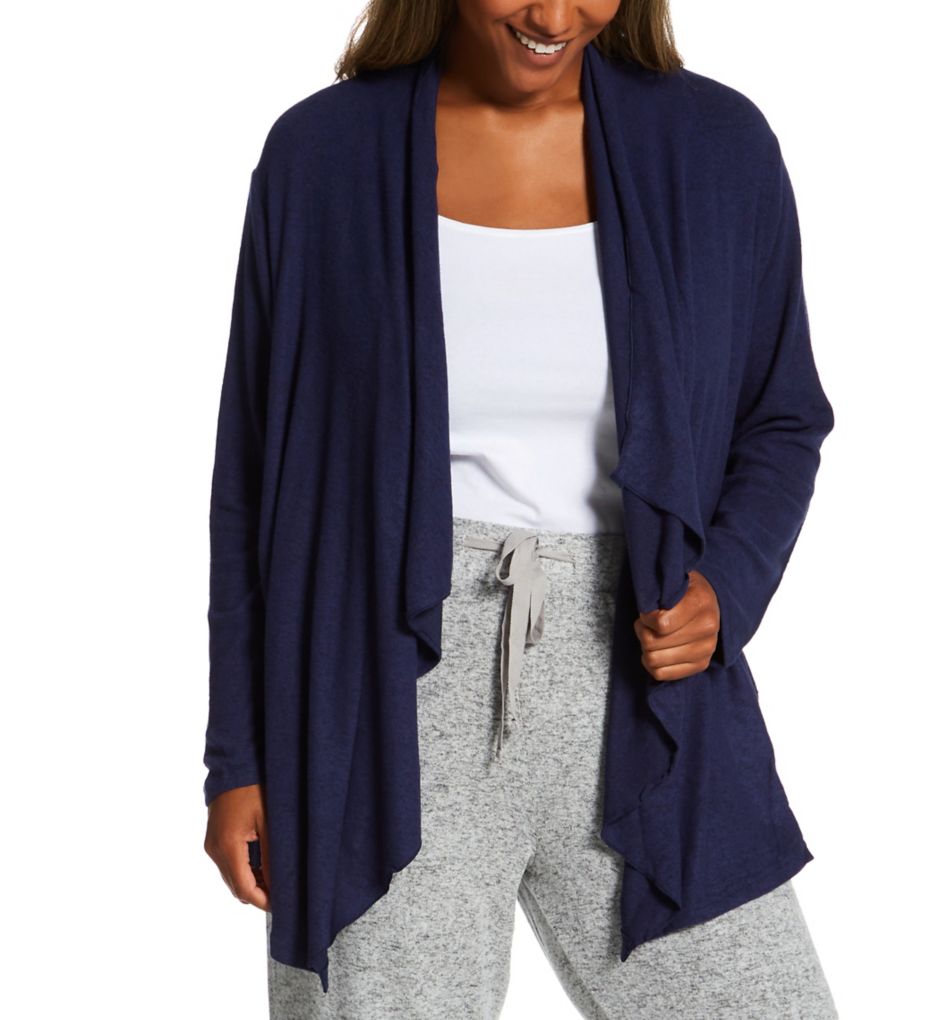 Plus Comfort Cascade Cardigan Denim 1X