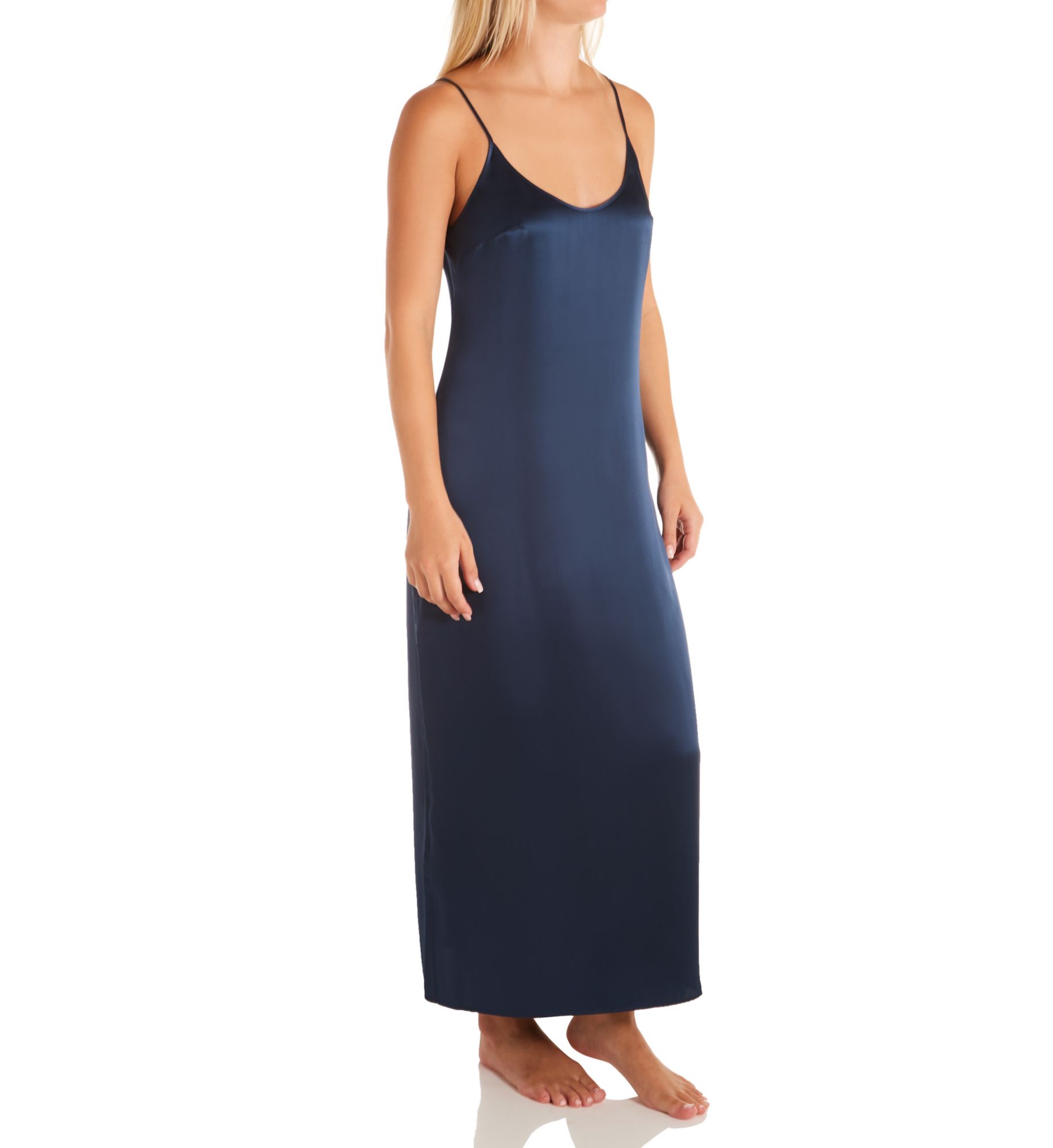 Seta Silk Long Nightgown Denim XS