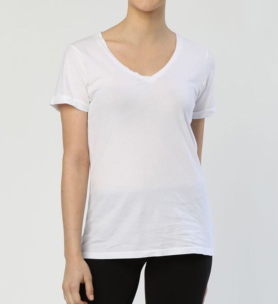 Tissue Jersey Staple V-Neck Short Sleeve Tee White XL