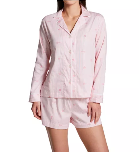 Logo Striped Sateen Boxer PJ Set