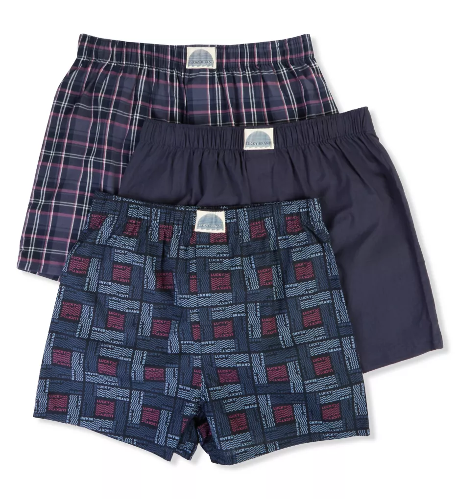 Cotton Woven Boxers - 3 Pack MIPA1 M by Lucky