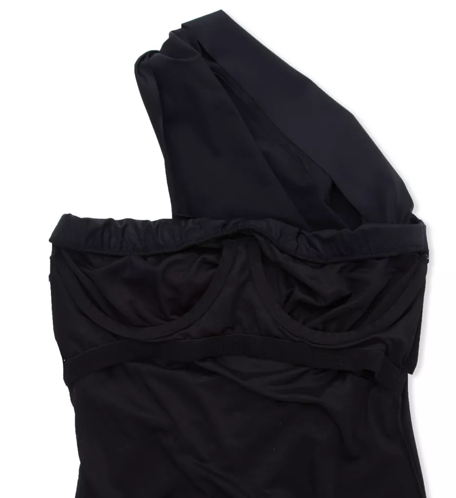 Solid Goddess One Shoulder One Piece Swimsuit