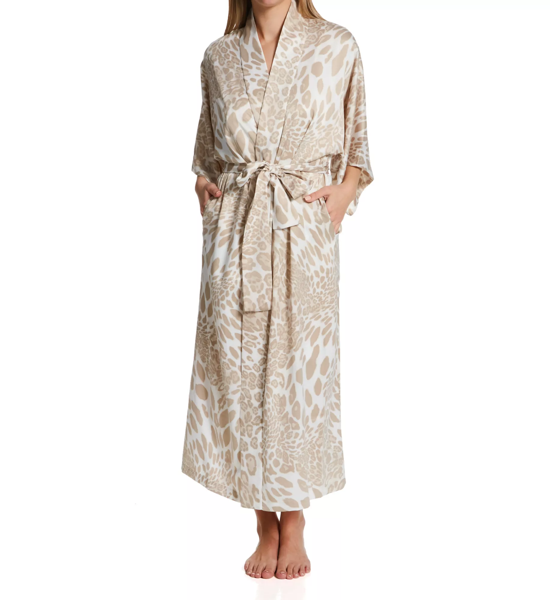 Luxe Leopard Printed Robe Sand Taupe L