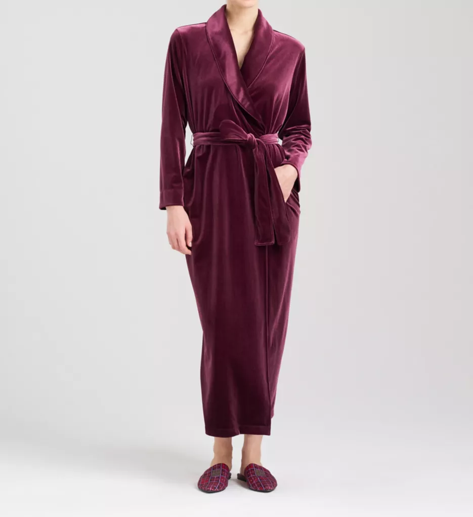 Natalie Velvet Robe Bordeaux L