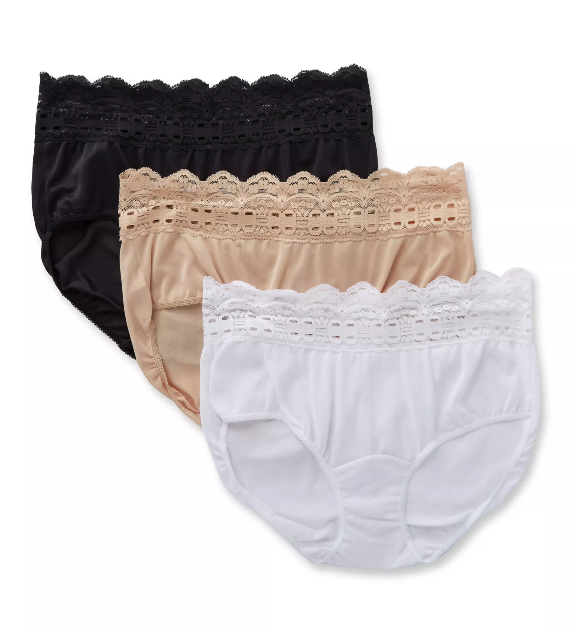 Secret Hug Scoop Hipster Panty - 3 Pack BlackFrenchToastWhite 8