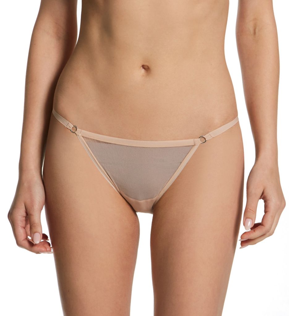 Gossamer Mesh String Bikini Panty Champagne S