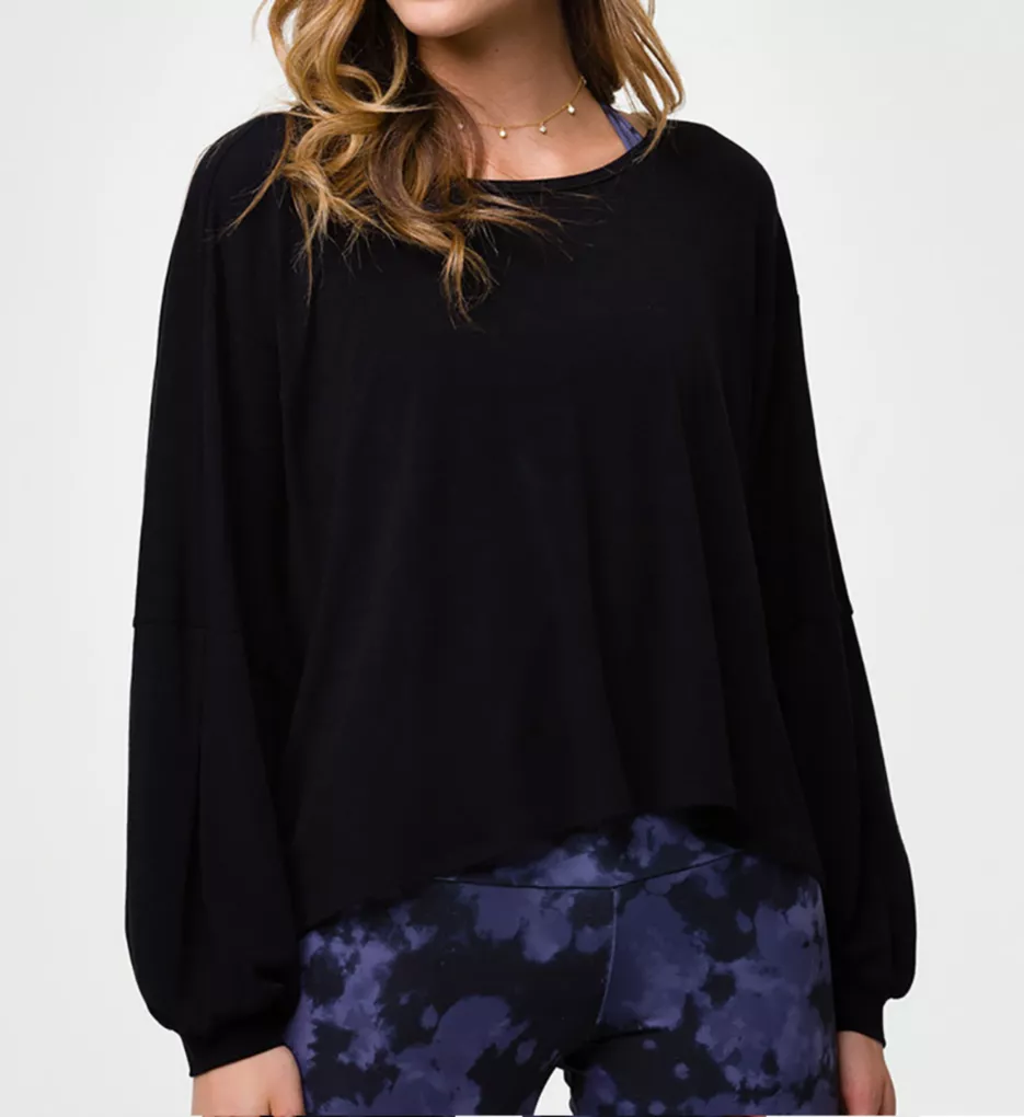 Om Open Back Flowy Top Black S/M