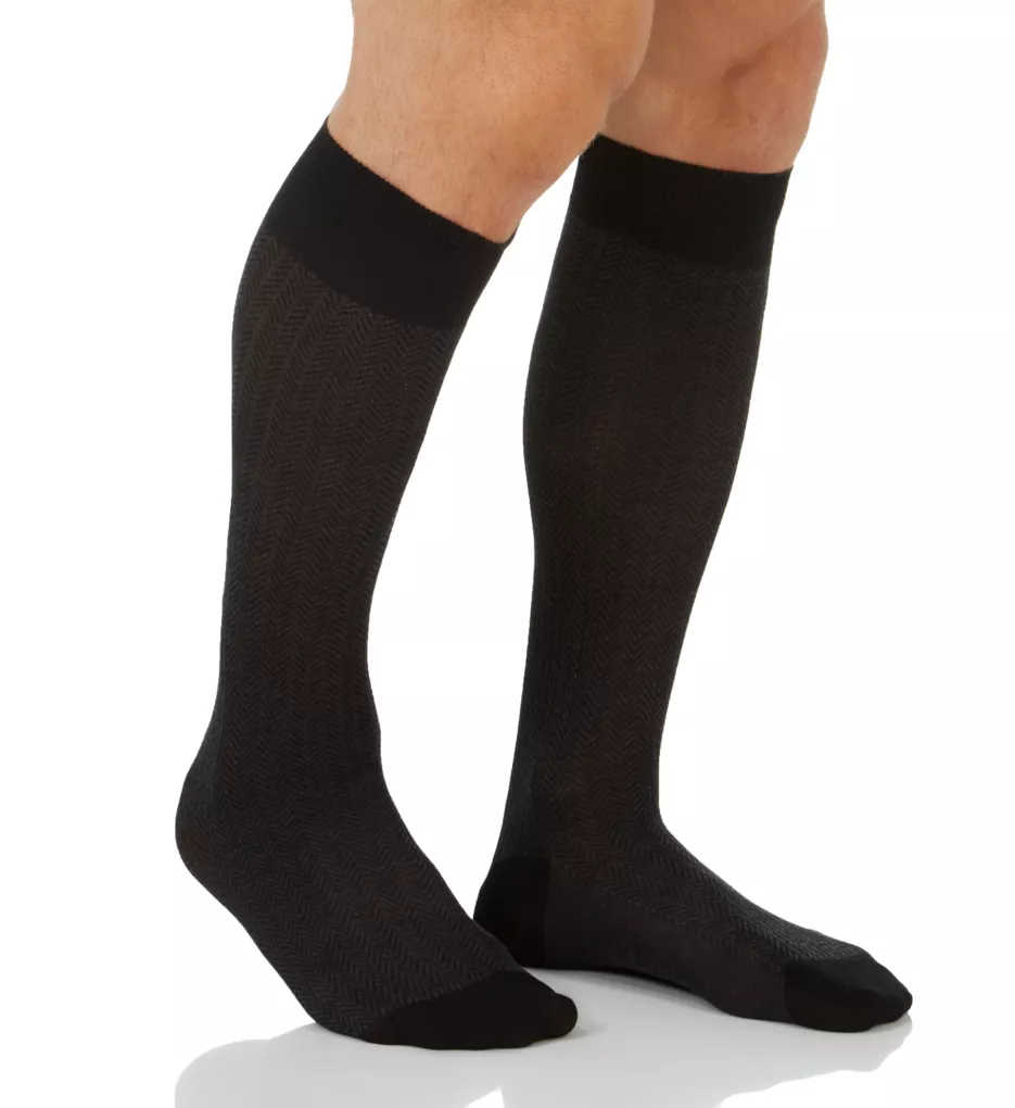 Fabian Herringbone Over The Calf Fancy Sock by Pantherella
