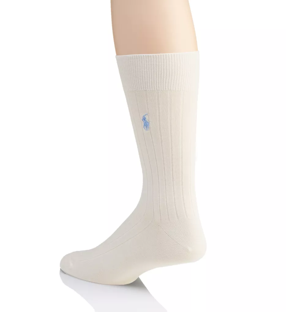 Solid Rib Pima Cotton Wool Dress Sock by Polo Ralph Lauren