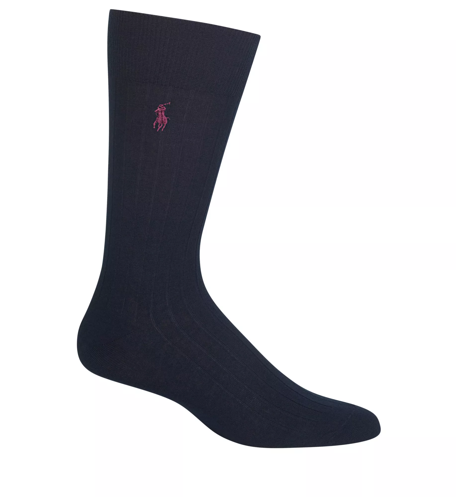 Solid Rib Pima Cotton Wool Dress Sock by Polo Ralph Lauren