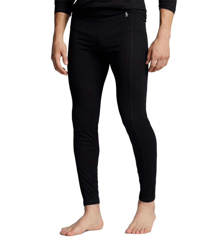 Wool Blend Base Layer Pant with Side Panels Polo Black M by Polo...
