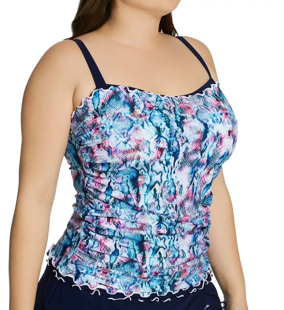 Plus Size Snake Charm Tankini Swim Top