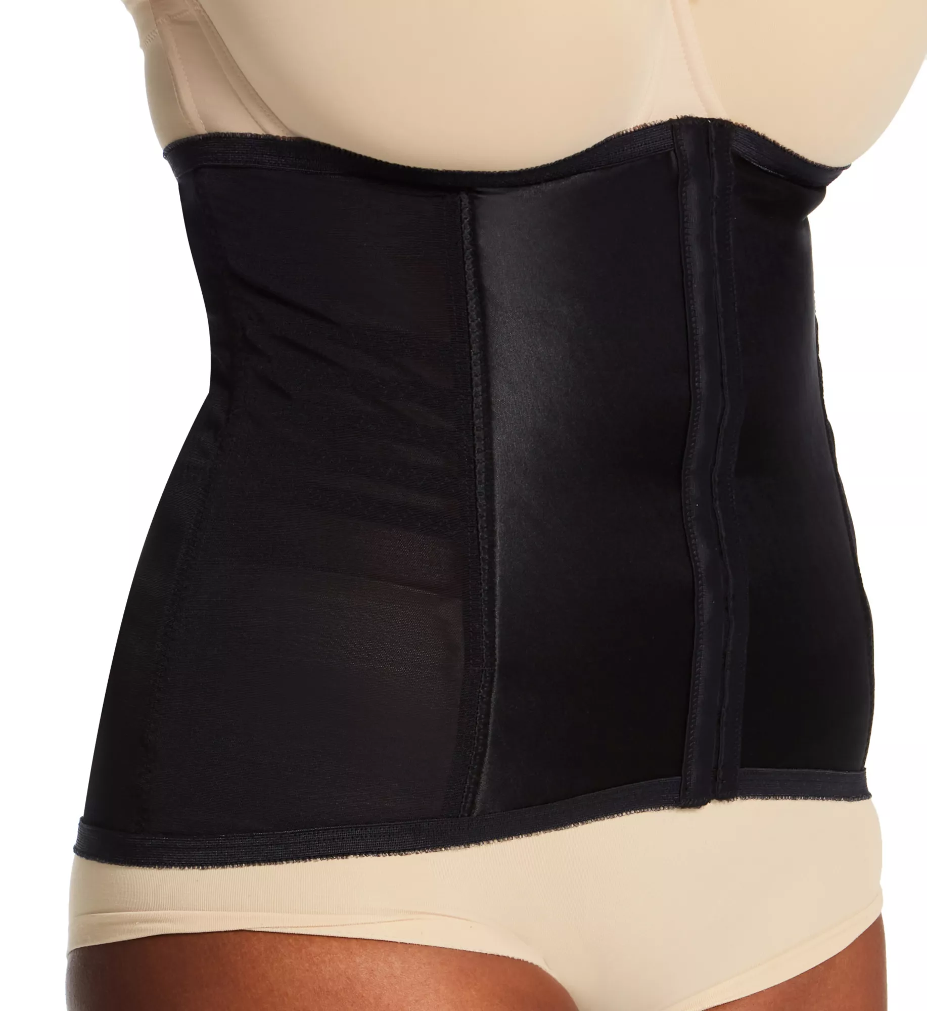 Plus Shapette Satin Panel Waist Cincher Black 7X