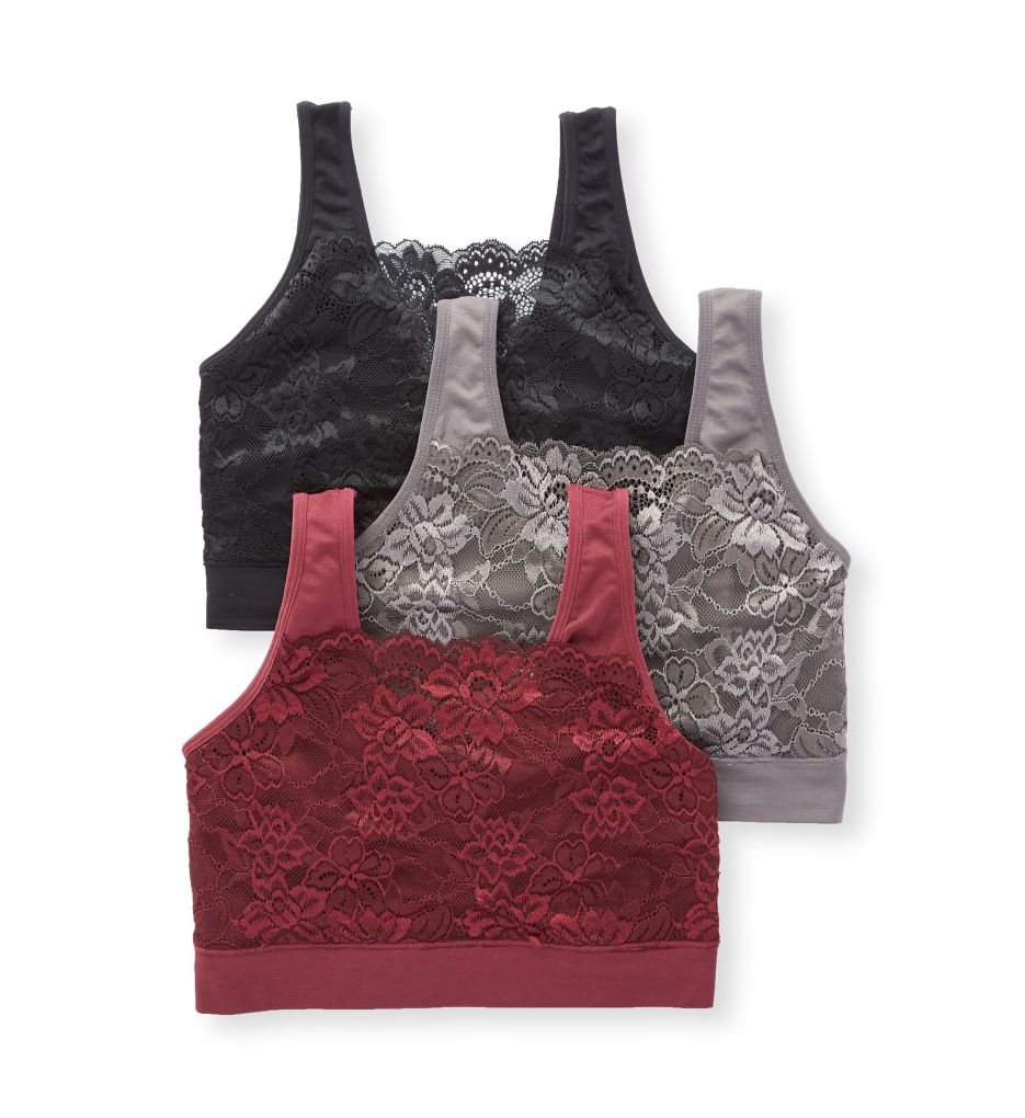 Ahh Bra with Lace Overlay Mystery - 3 Pack Multi M