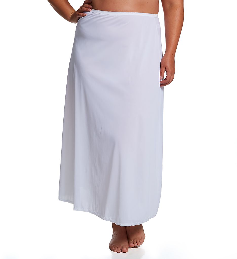 Plus 38 Inch Long Flare Half Slip White 2X