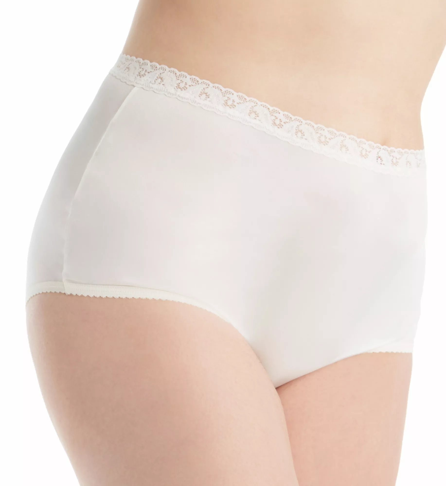 Plus Size Nylon Classics Brief Panty Ivory 8