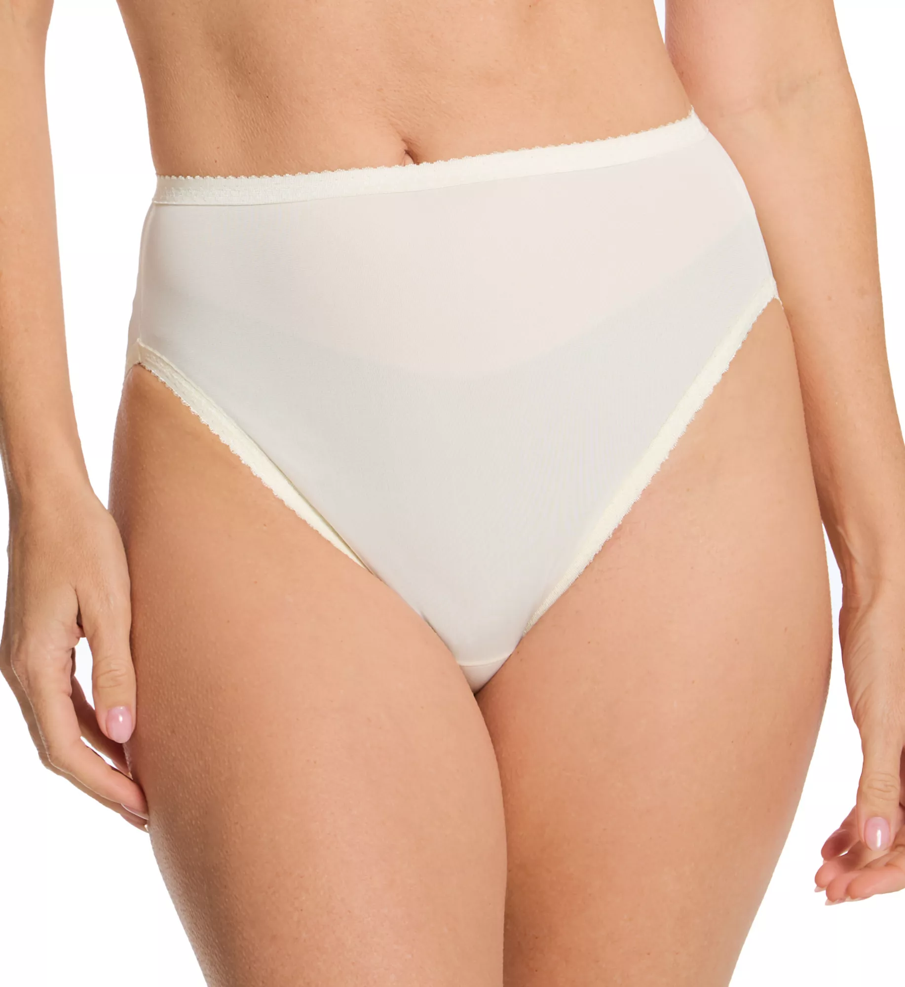 Spandex Hi Leg Brief Panty Ivory S