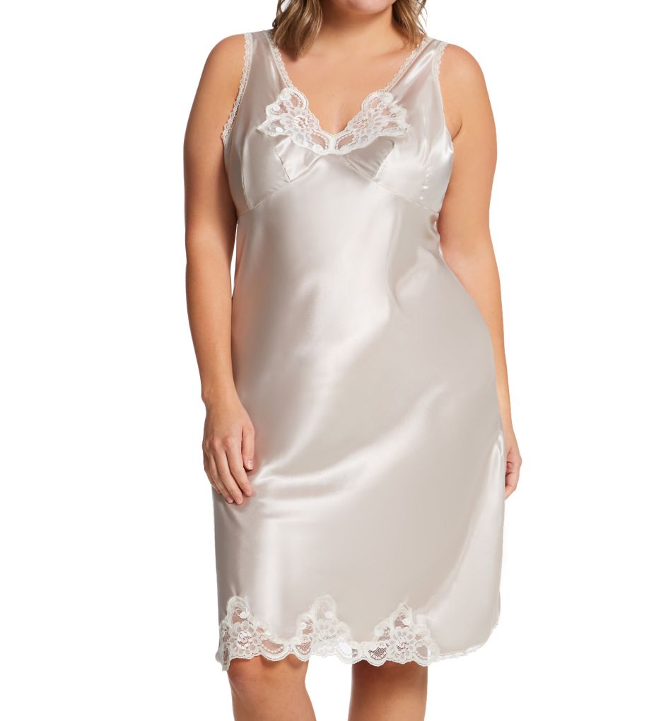Plus Size Rochelle Satin Full Slip Taupe 3X