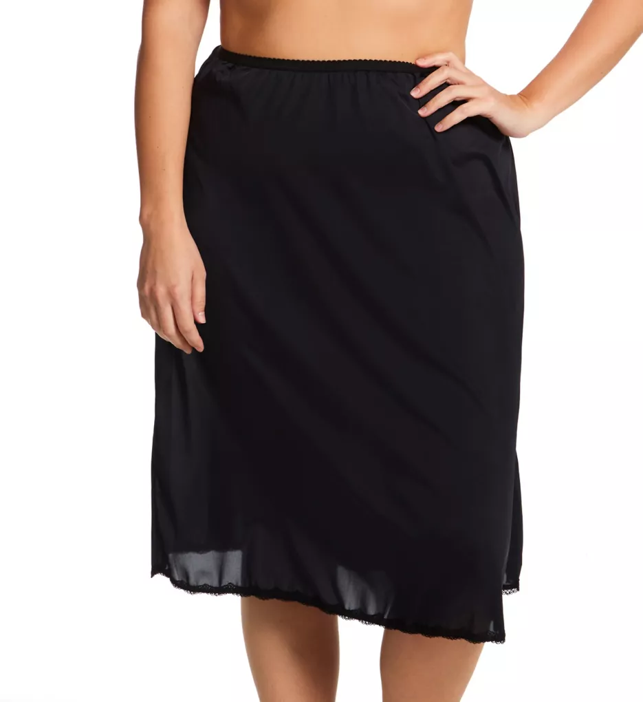 Plus Size Flare Half Slip 28 Inch Black 1X
